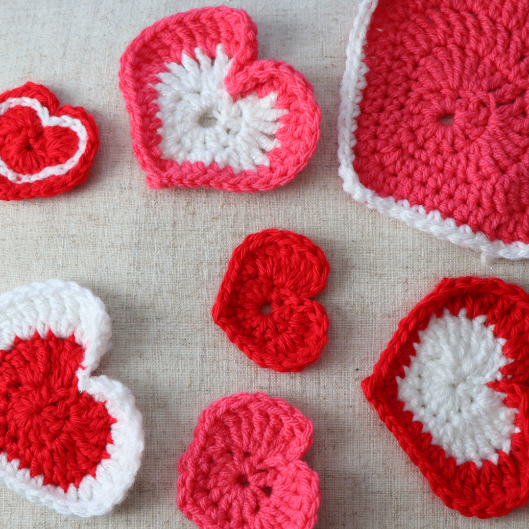 Crochet heart pattern that is free and super quick. Mix and match, repeat!