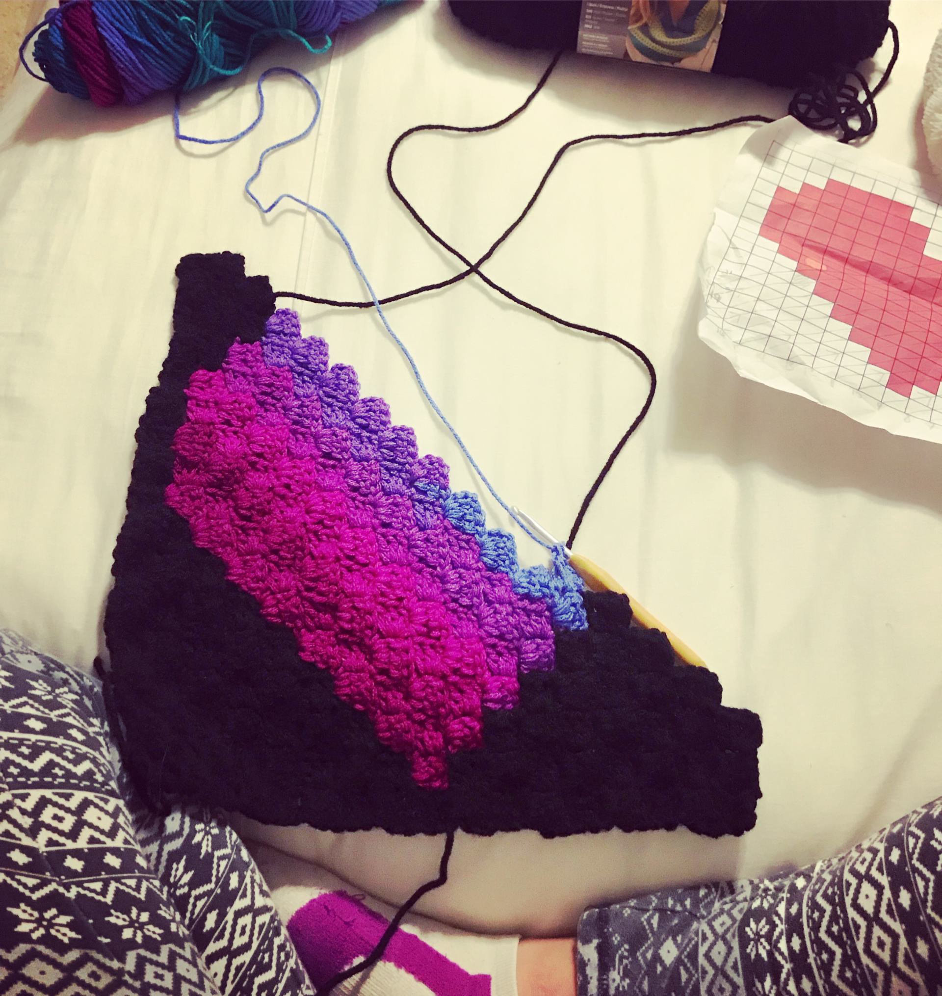Corner to Corner crochet pattern - easy and free heart pattern